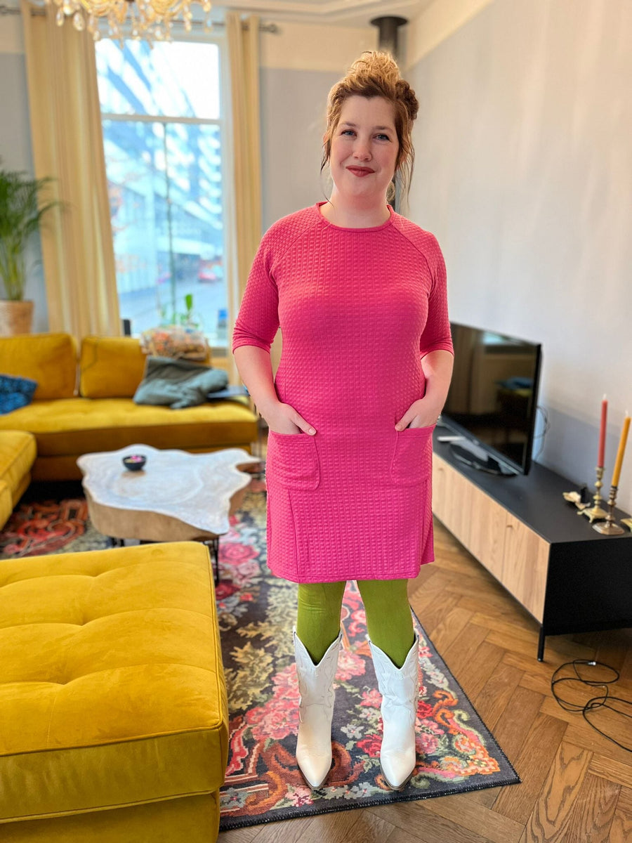 Hilde dress - new plain retro model- pink – Tantilly