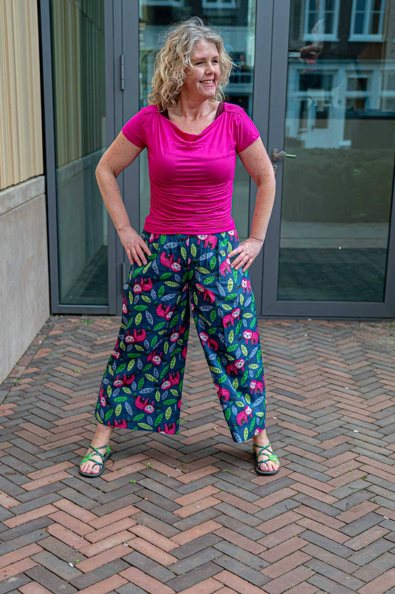 50's retro style pants- sloth- made by Tantilly- happy print