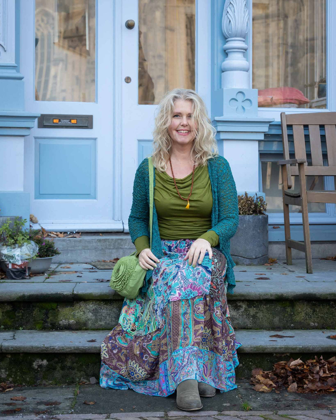 Silkmix boho rok- patchwork design – Tantilly